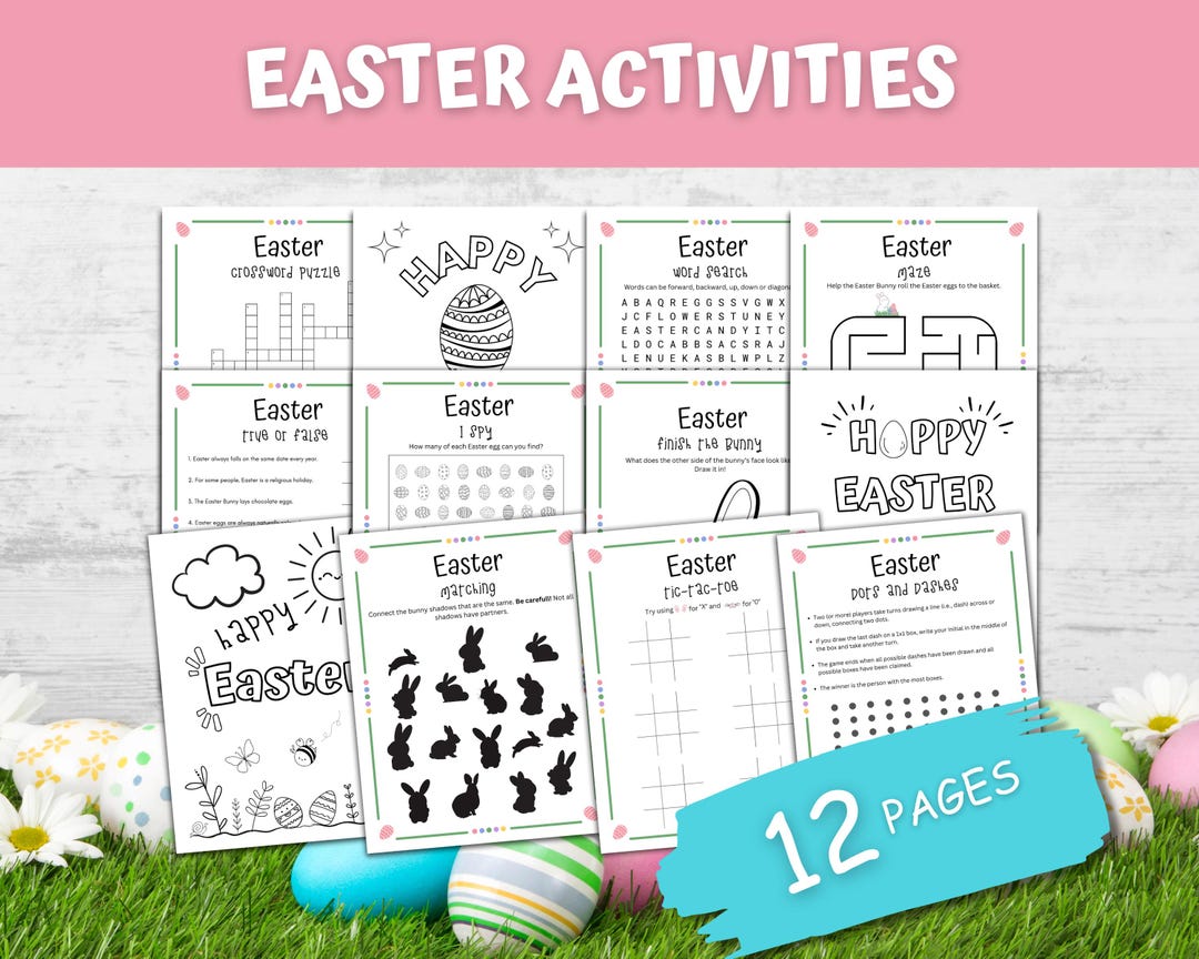 Easter Games Printable, Third Grade, Word Search, Tic Tac Toe ...