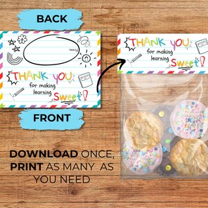 Teacher Appreciation Printable Bag Topper, Teacher Appreciation Tag ...
