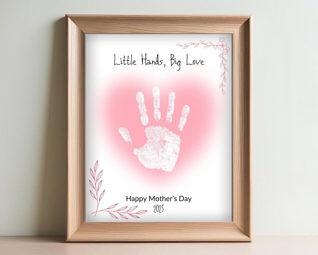 Mother's Day Handprint Art, Handprint Craft Keepsake, DIY Mother's Day ...