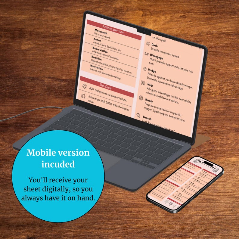 D&D 5e Beginner Cheat Sheet | Printable Dnd Quick Reference Guide ...