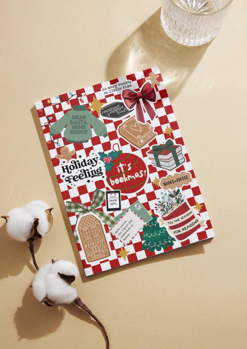 Christmas Kindle Insert: Christmas Tree Checkered Red Design (digital ...