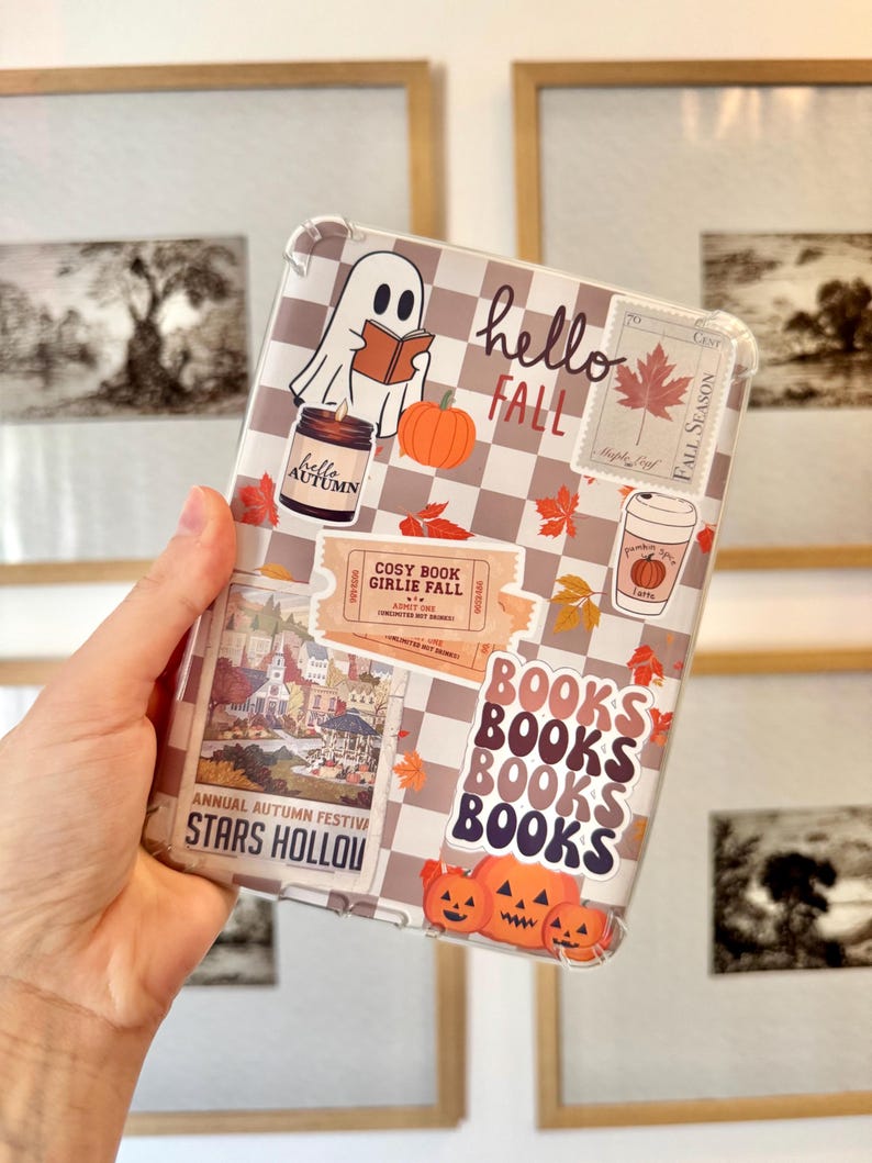 Fall Kindle Insert: Pumpkin Checkered Ghost Design (digital Download ...