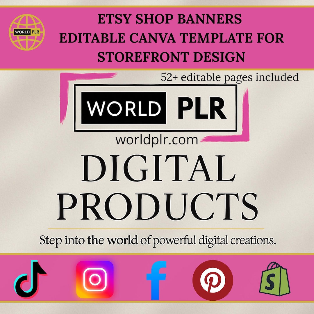 Etsy Shop Banners Editable Canva Template for Storefront Design - Etsy