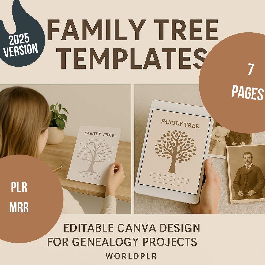 Family Tree Templates Editable Canva Design for Genealogy Projects - Etsy