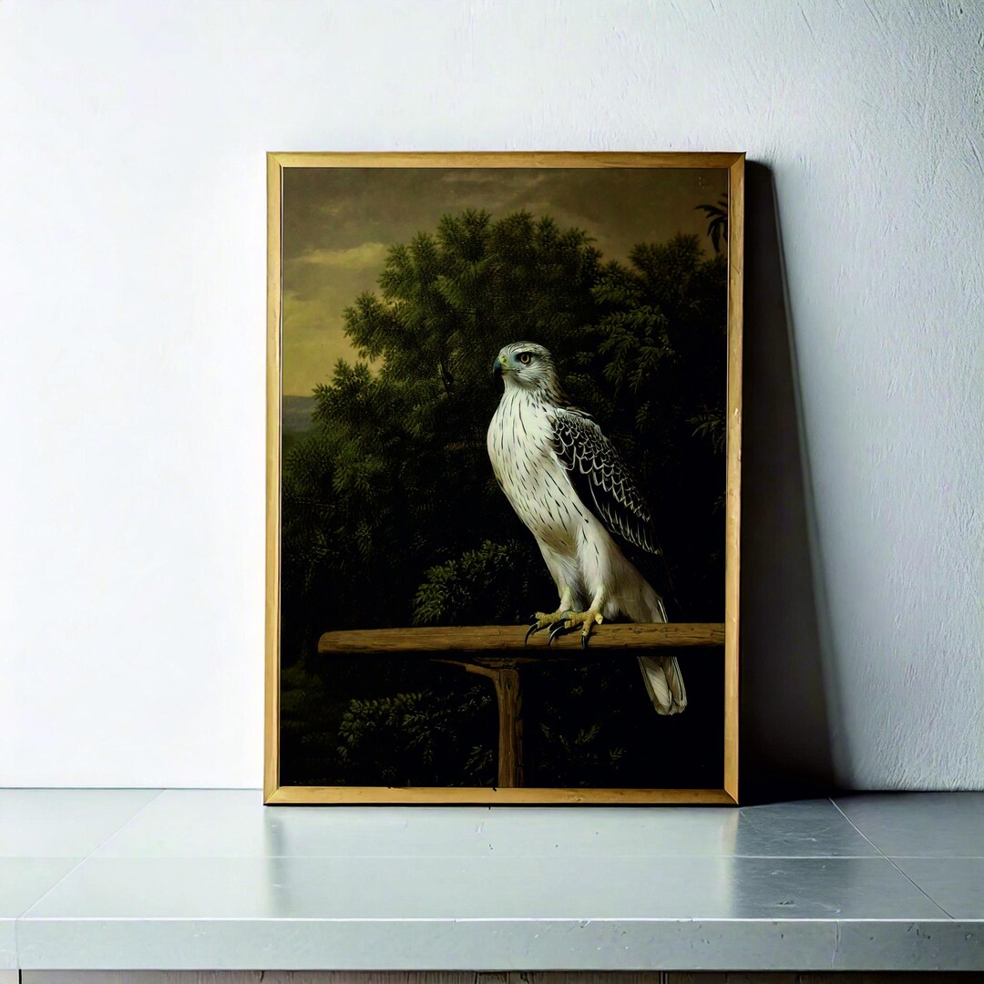 Printable Decor Majestic Hawk Digital Art Print – Vintage Bird Wall ...