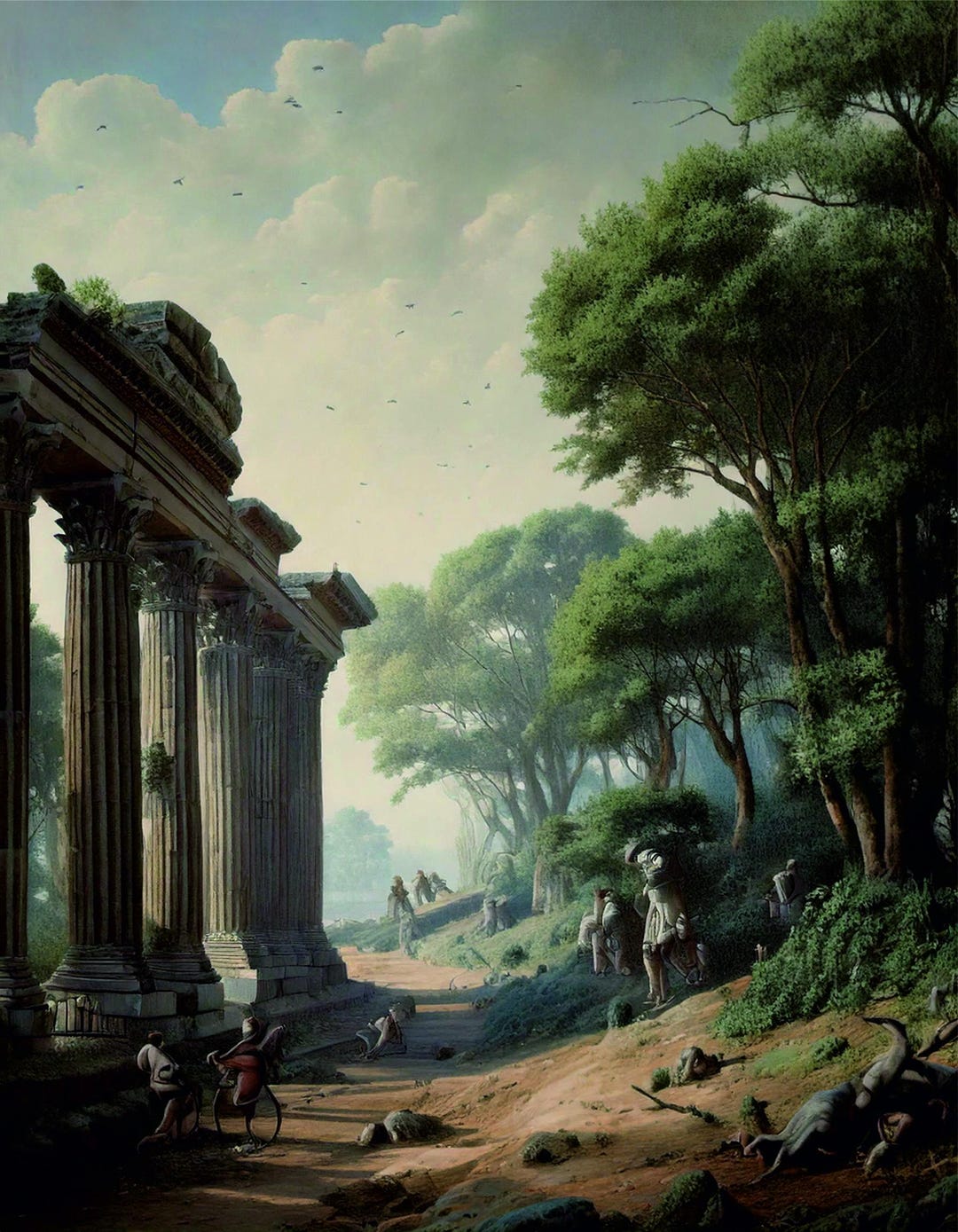 Ancient Ruins Digital Wall Art | Classical Architecture Landscape ...