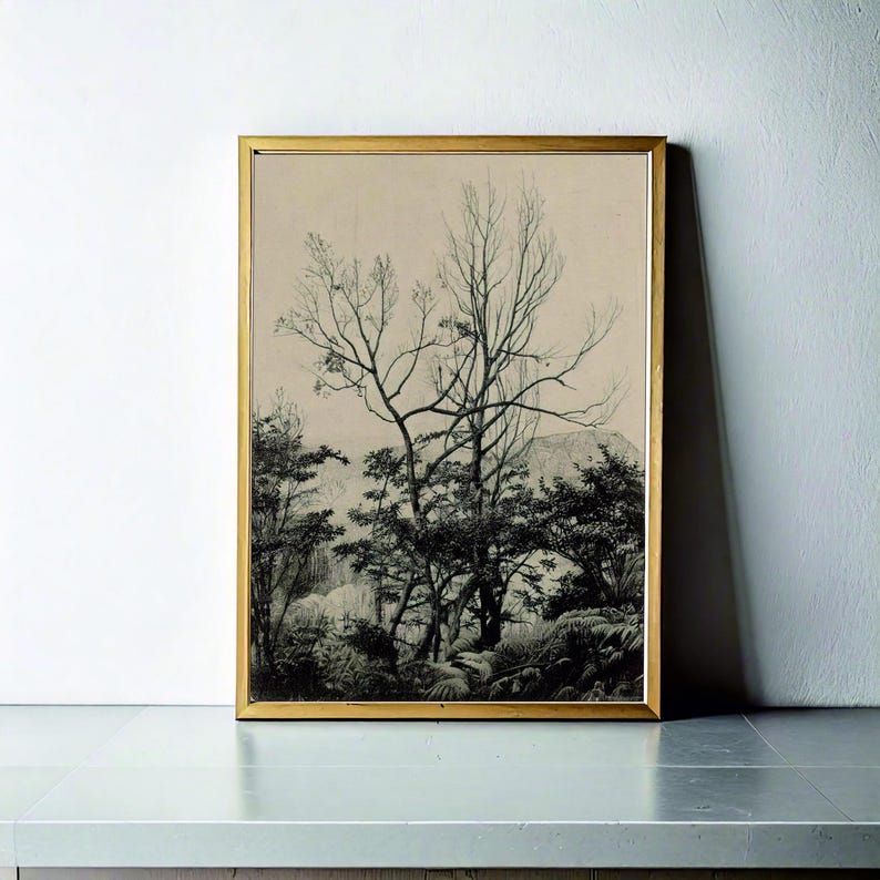 Vintage Tree Sketch Digital Print | Natural History Illustration Wall ...