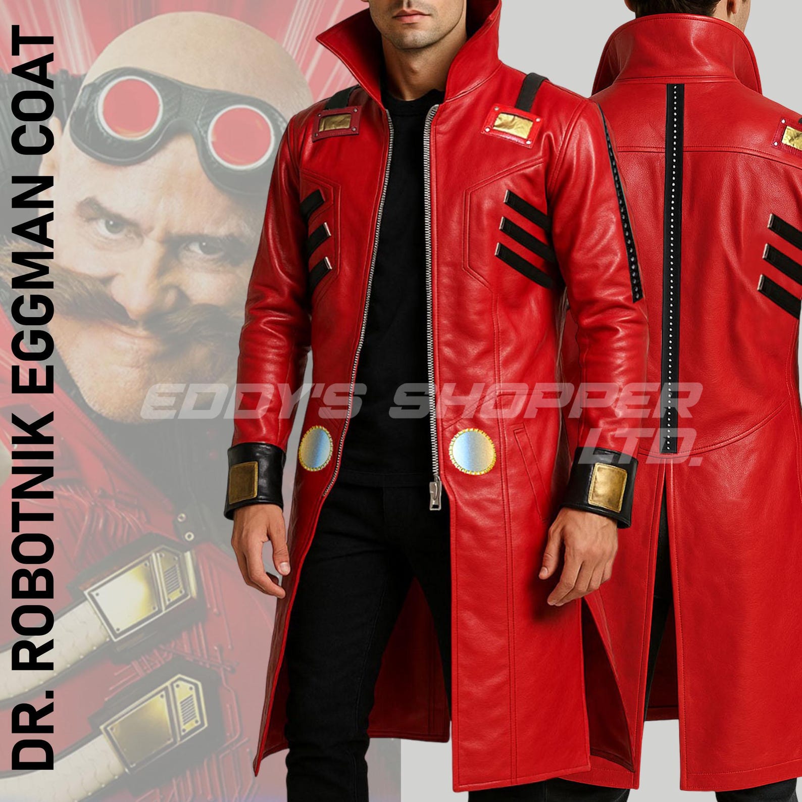 Sonic 3 Dr. Robotnik Cosplay Jacket, Eggman Costume, Halloween Party ...