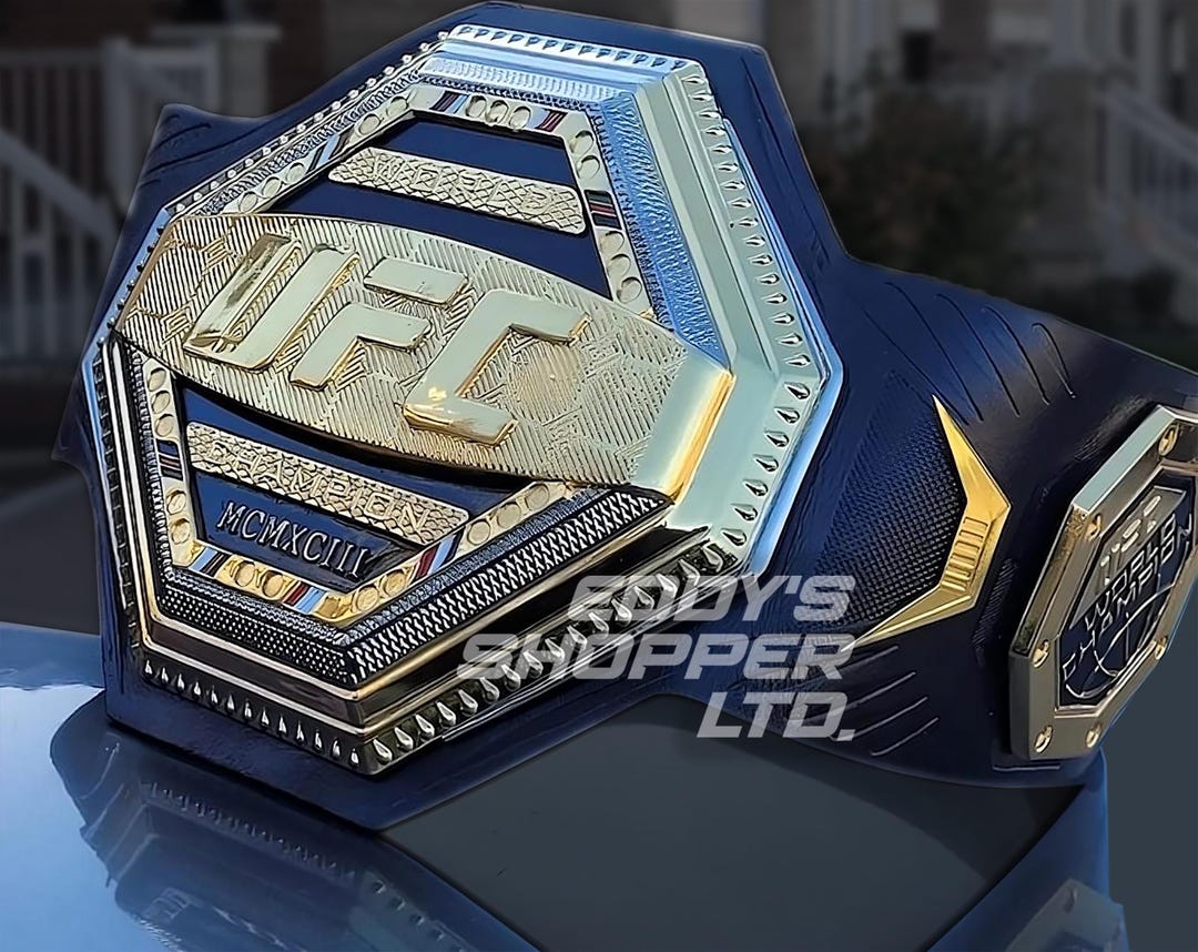 UFC Legacy Championship Belt, Genuine Leather 6MM ZINC Plates ...