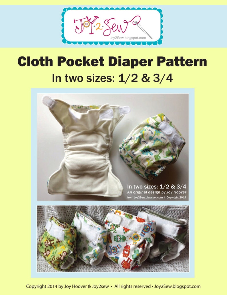 Cloth Pocket Diaper PDF Pattern Sizes 1/2 and 3/4 - Etsy Australia