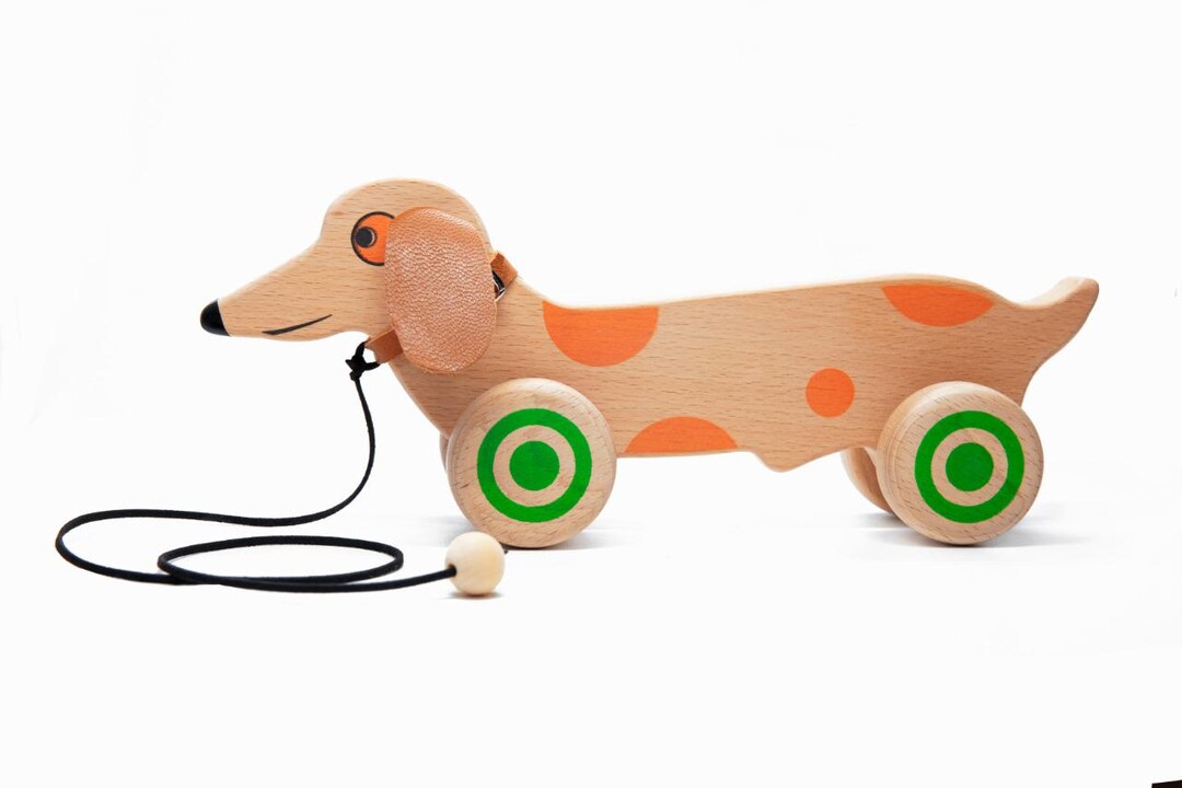 Wooden Toy Dog, Pull Toys for Toddlers, First Birthday Gift, Pull Along ...
