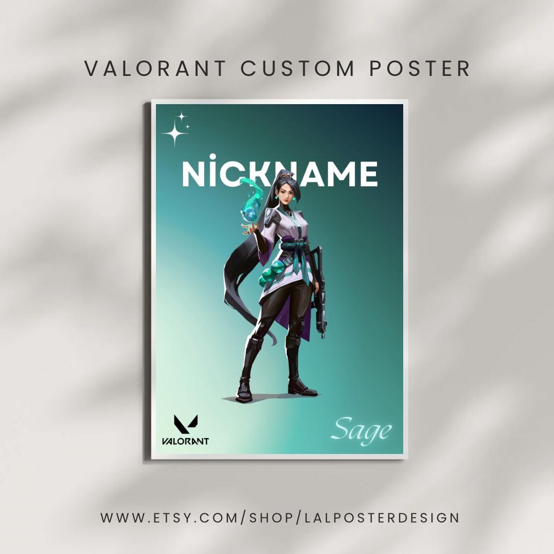 Valorant Poster, Valoran Sage, Valorant Game Poster, Valorant Custom ...