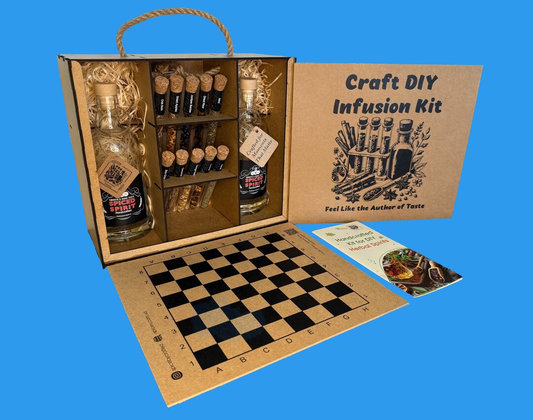 DIY Liquor Infusion Kit | Craft Set With 2 Glass Bottles & 10 Natural ...