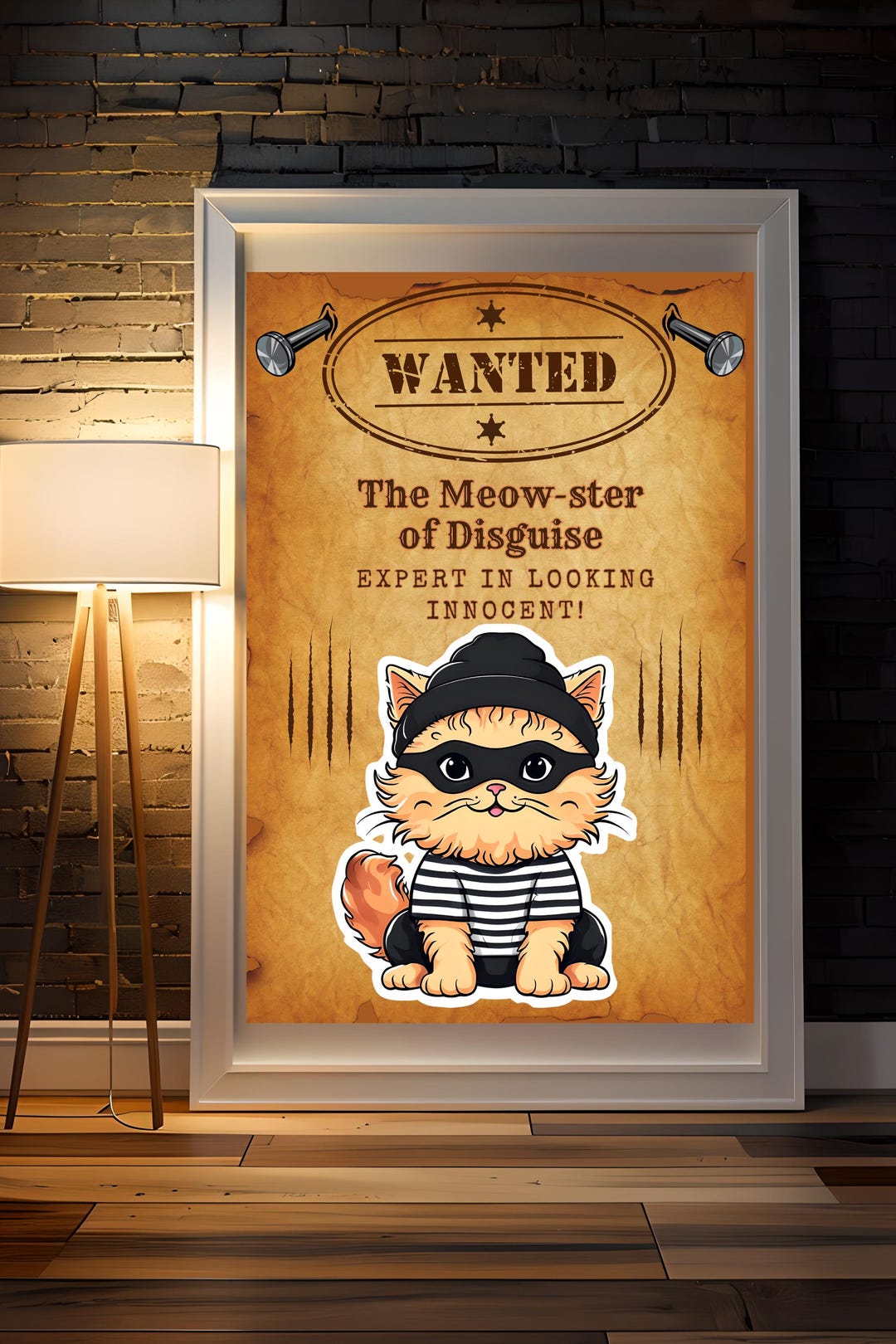 Funny Wanted Cat Poster – the Meow-ster of Disguise – Cute & Humorous ...