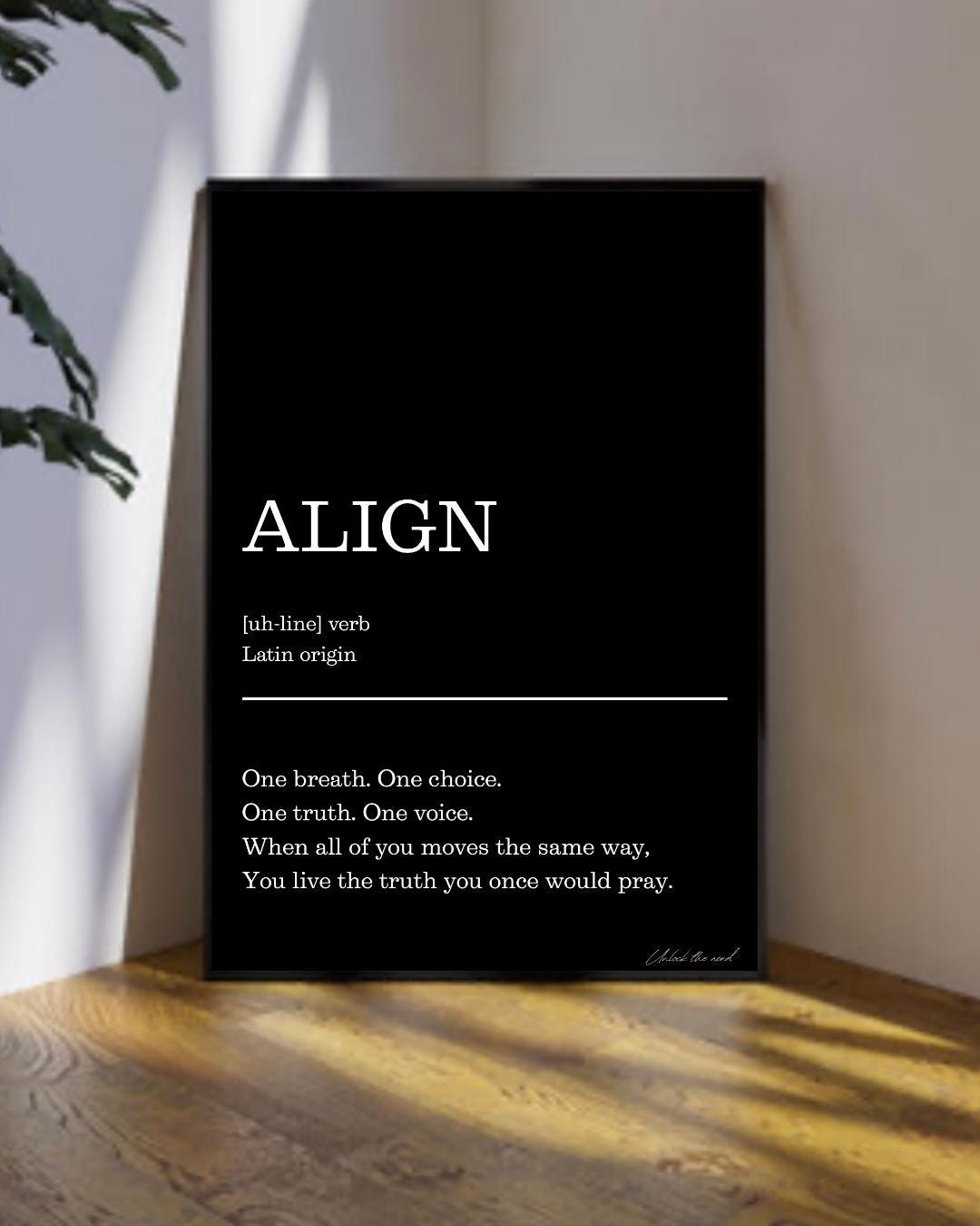 ALIGN Printable Wall Art – Minimalist Black & White Typography Poster ...