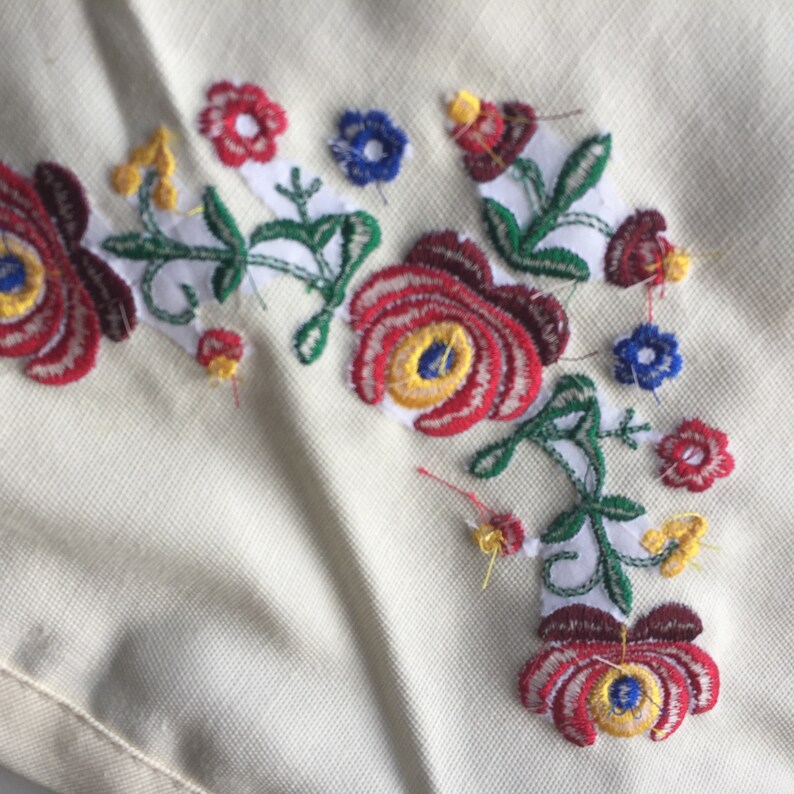 Hungarian Matyo Embroidered Apron in Stock Natural Canvas | Etsy