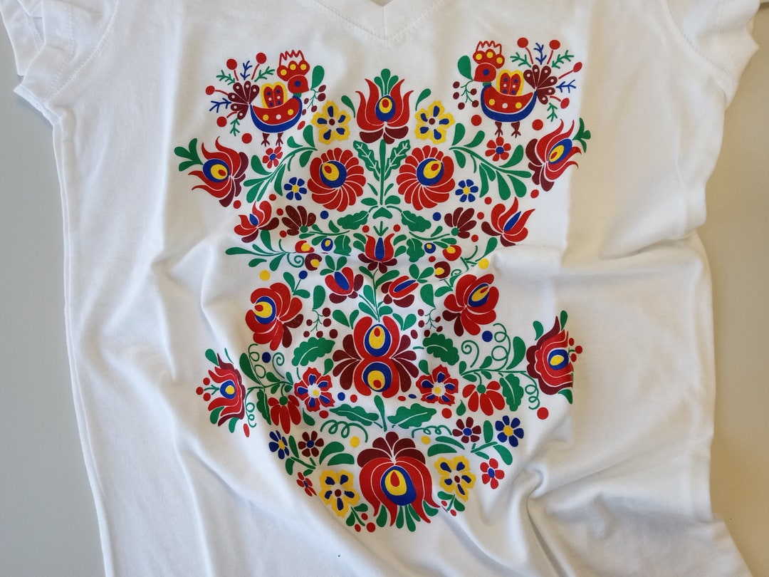 Hungarian Matyo Tshirt Printed, Matyo Polo, Gift Item - Etsy