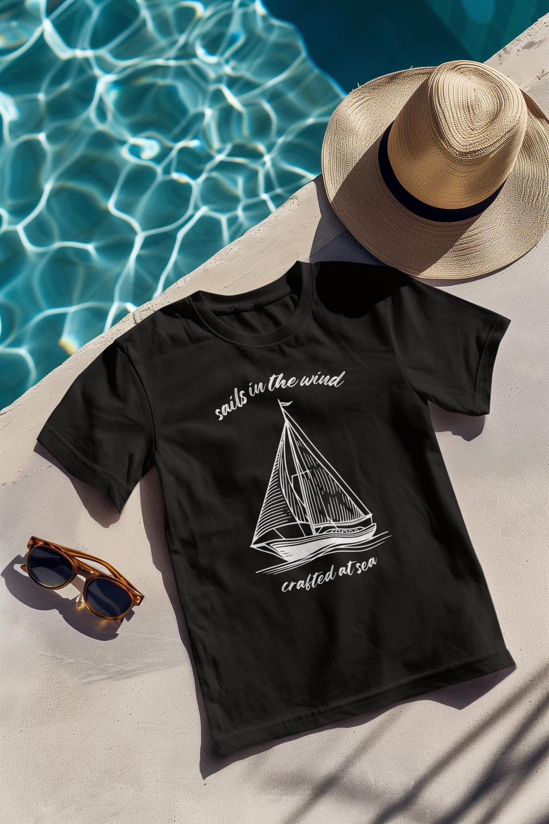 Sails in the Wind T-shirt White Graphic | Crafted at Sea | Vintage Tee ...