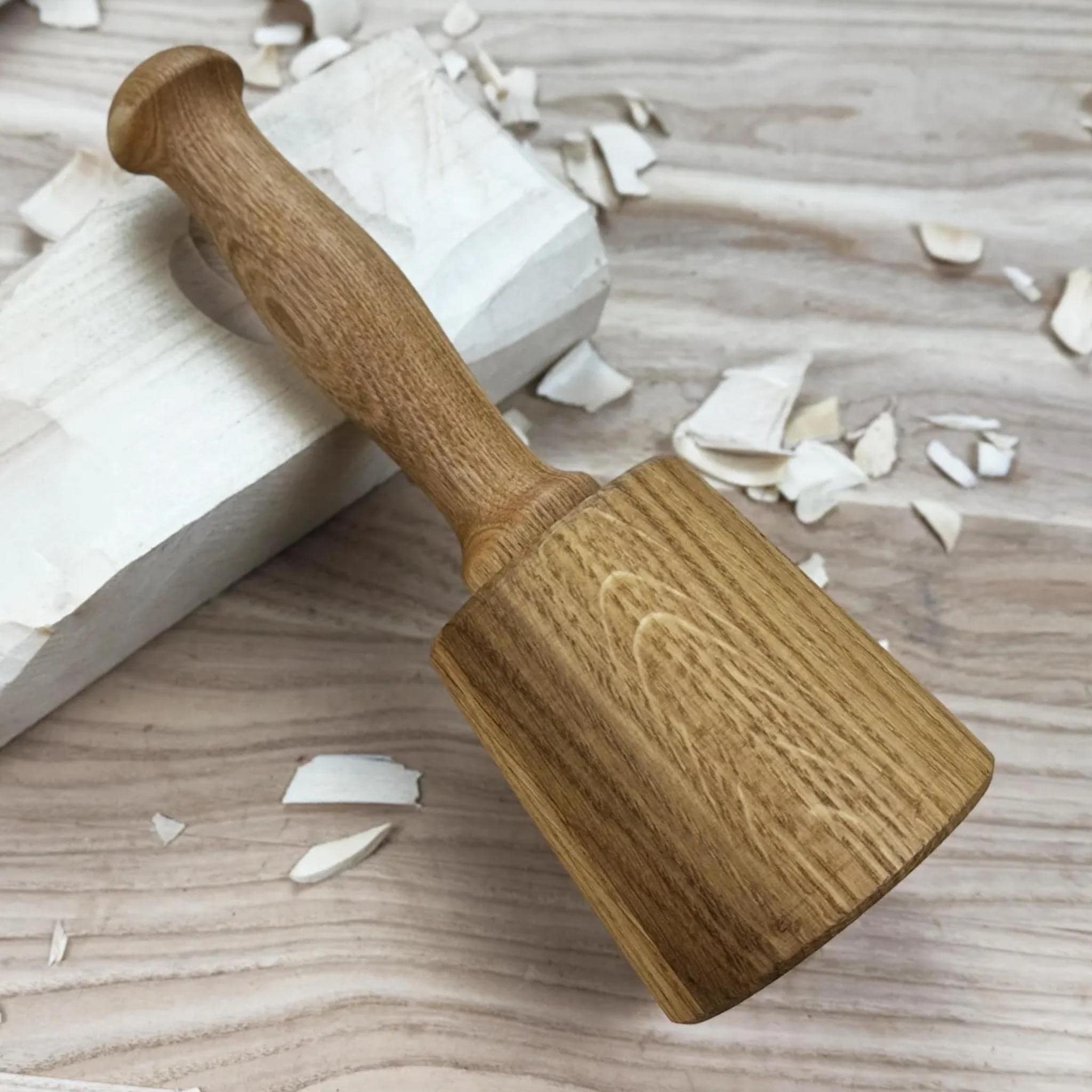 Handcrafted Wooden Mallet – Durable Ash Wood Carving Mallet for ...