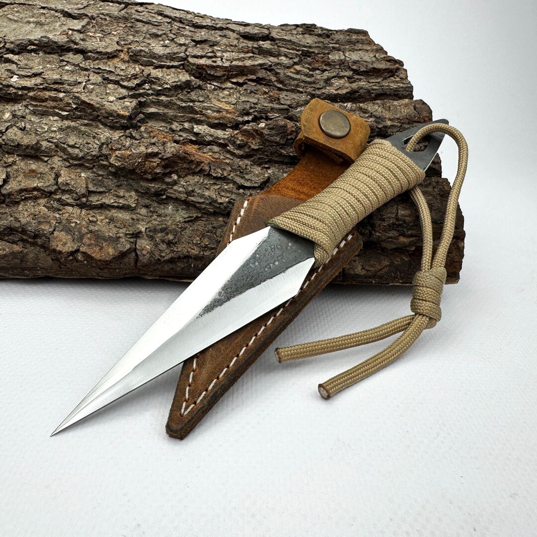 Throwing Knife – Hand-forged 52100 Carbon Steel, Small Kunai Knife With ...