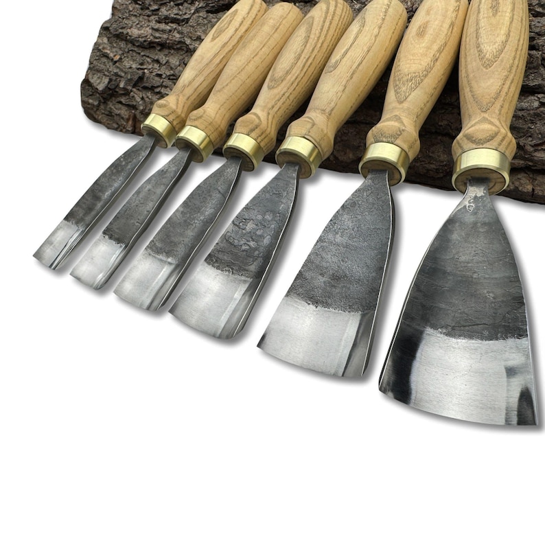 Wood Carving Gouges – Hand-forged Carbon Steel Blades, Ergonomic Ash ...