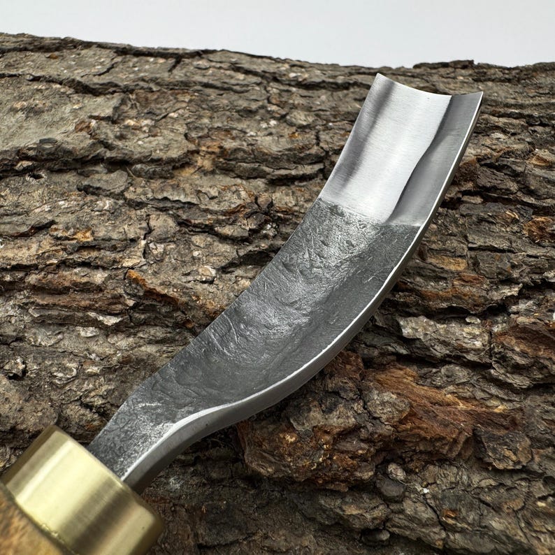 Hand-forged Bent Carving Gouge – 52100 Steel, Multiple Sizes, Ergonomic ...
