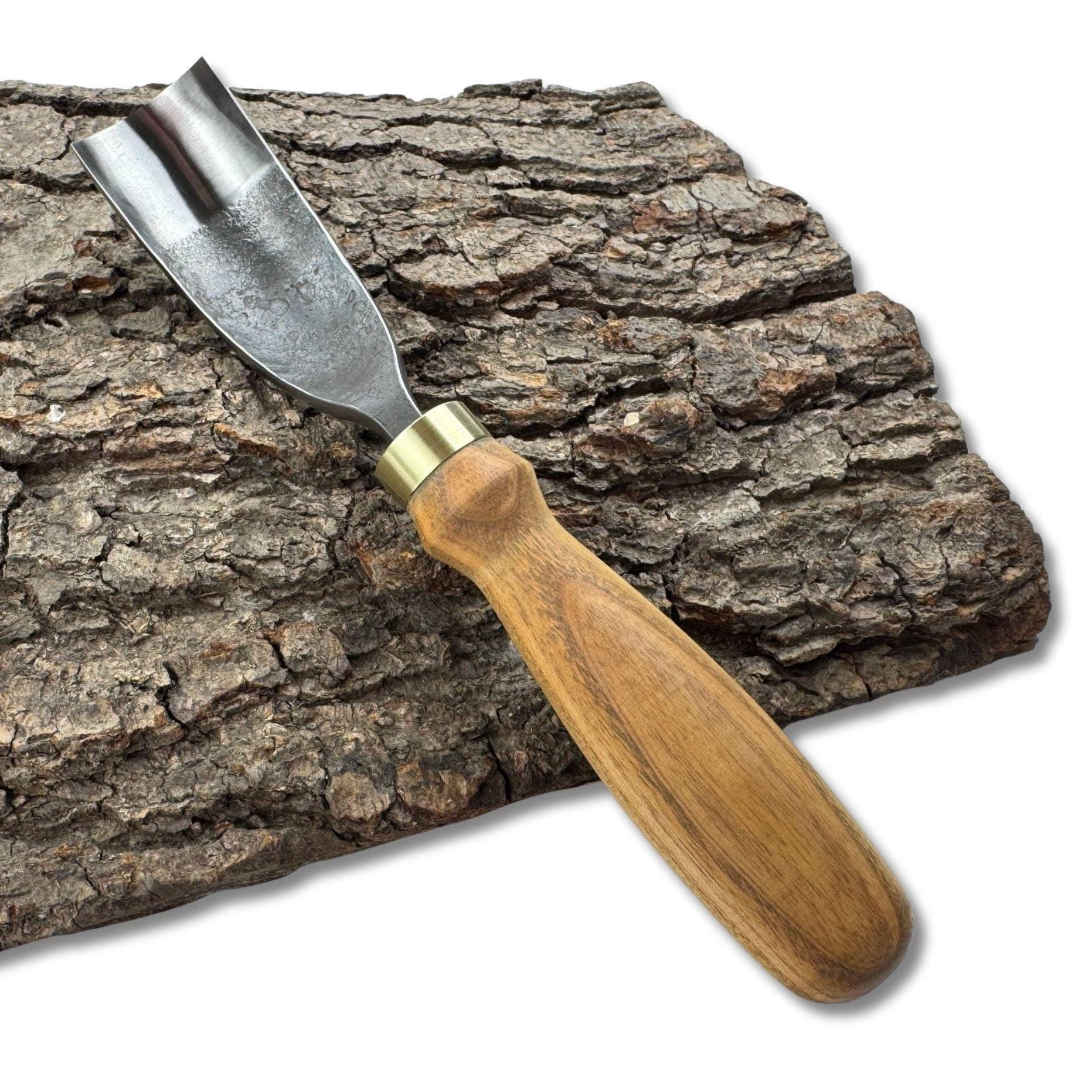 Hand-forged Bent Gouge for Spoon & Bowl Carving – 52100 Carbon Steel ...