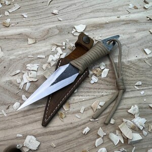 Throwing Knife – Hand-forged 52100 Carbon Steel, Small Kunai Knife With ...