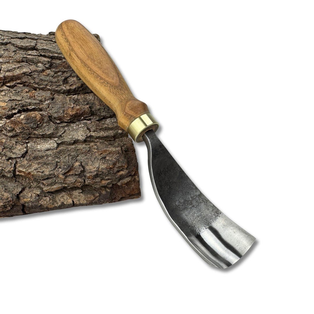 Hand-forged Bent Gouge for Spoon & Bowl Carving – 52100 Carbon Steel ...