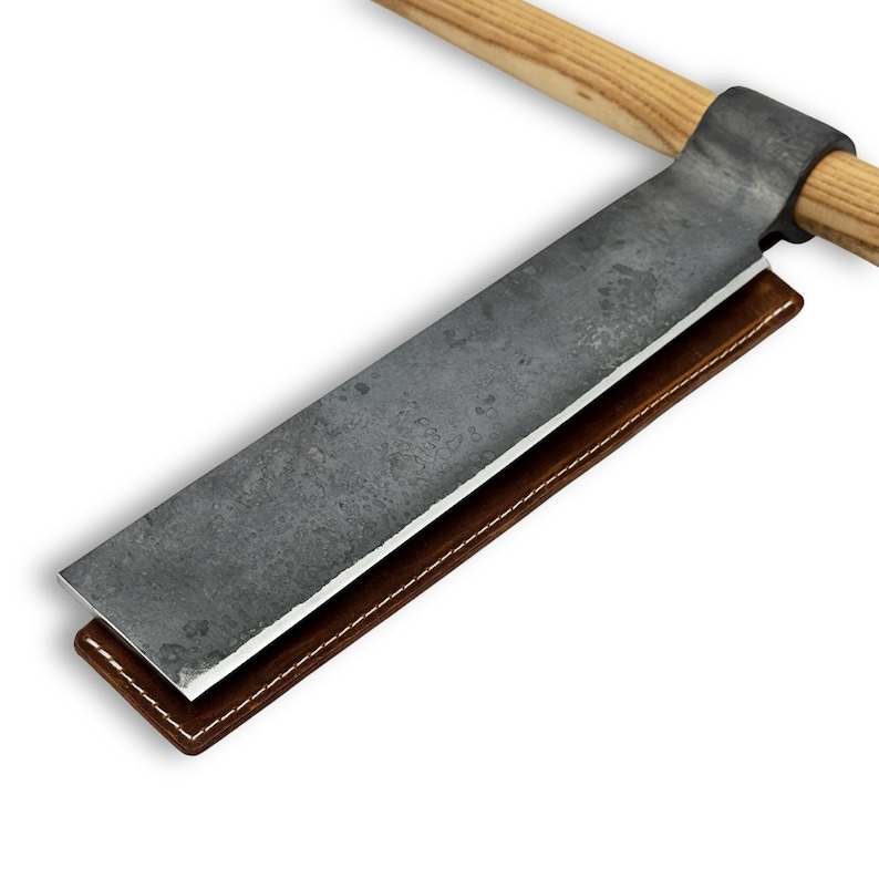 Hand-forged Splitting Froe – Carbon Steel Blade, Ash Handle, Leather ...