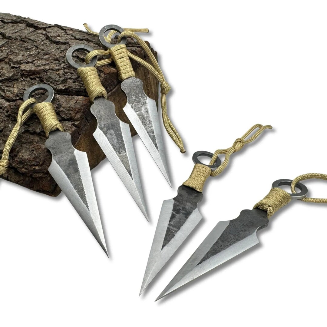 Small Throwing Knife Set 5-piece – Hand-forged Carbon Steel Knives With ...