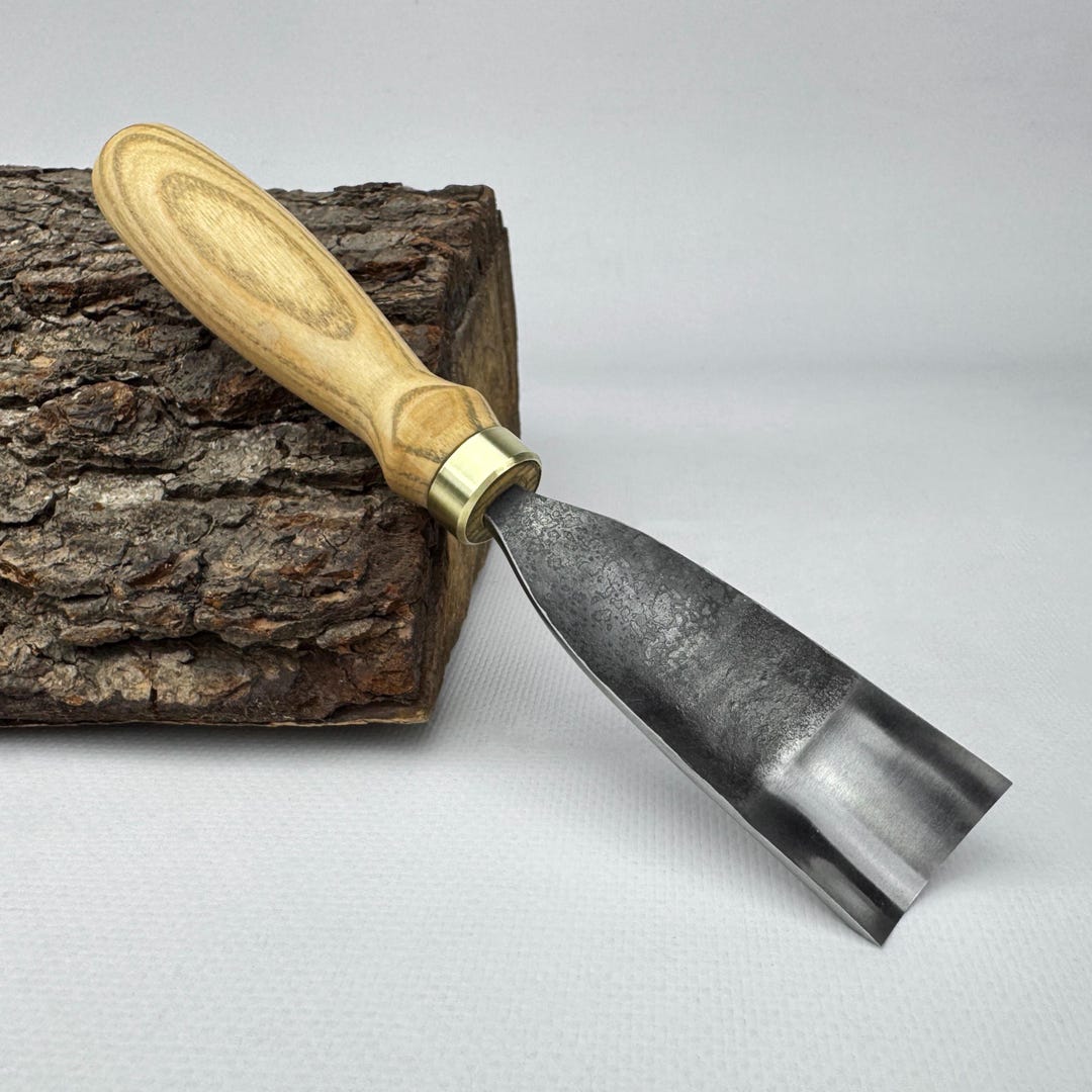 Hand-forged Wood Carving Gouge – 52100 Carbon Steel Blade, Ash Wood ...