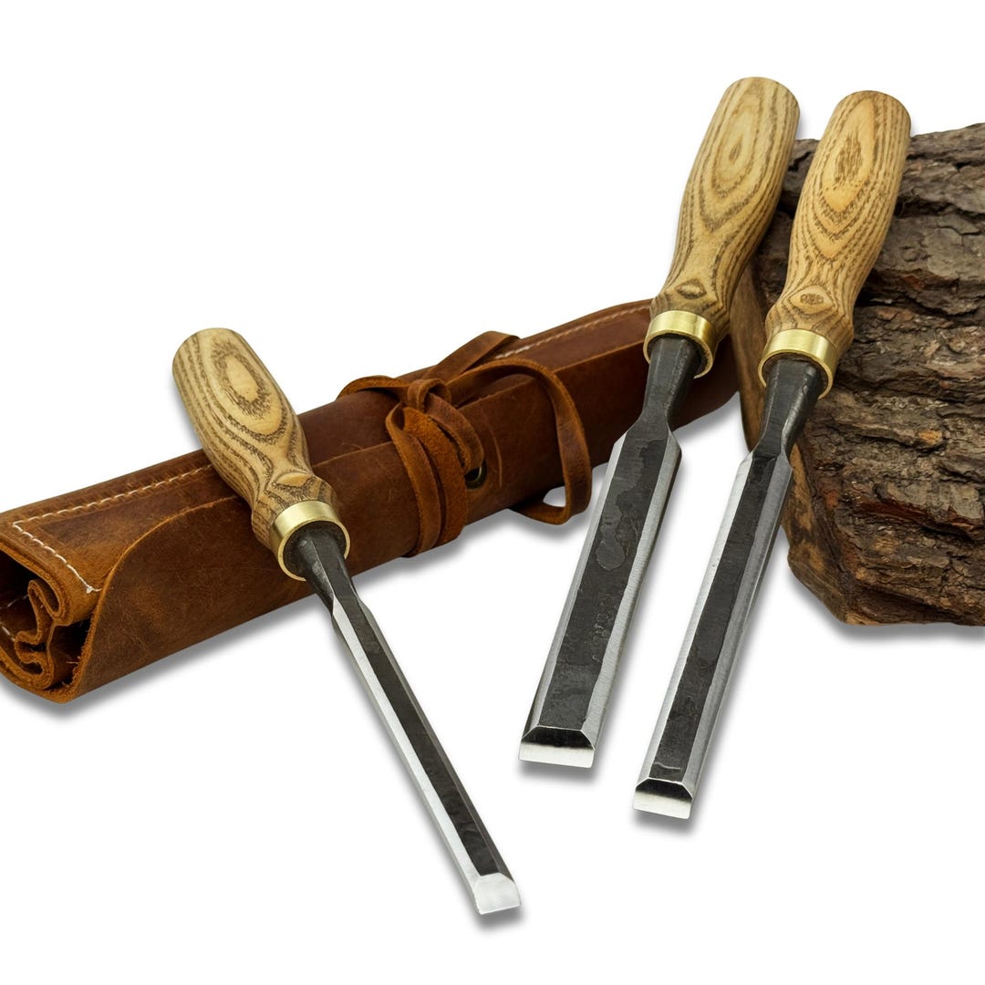 Wood Carving Chisels – Hand-forged 52100 Carbon Steel Blade, Ash ...