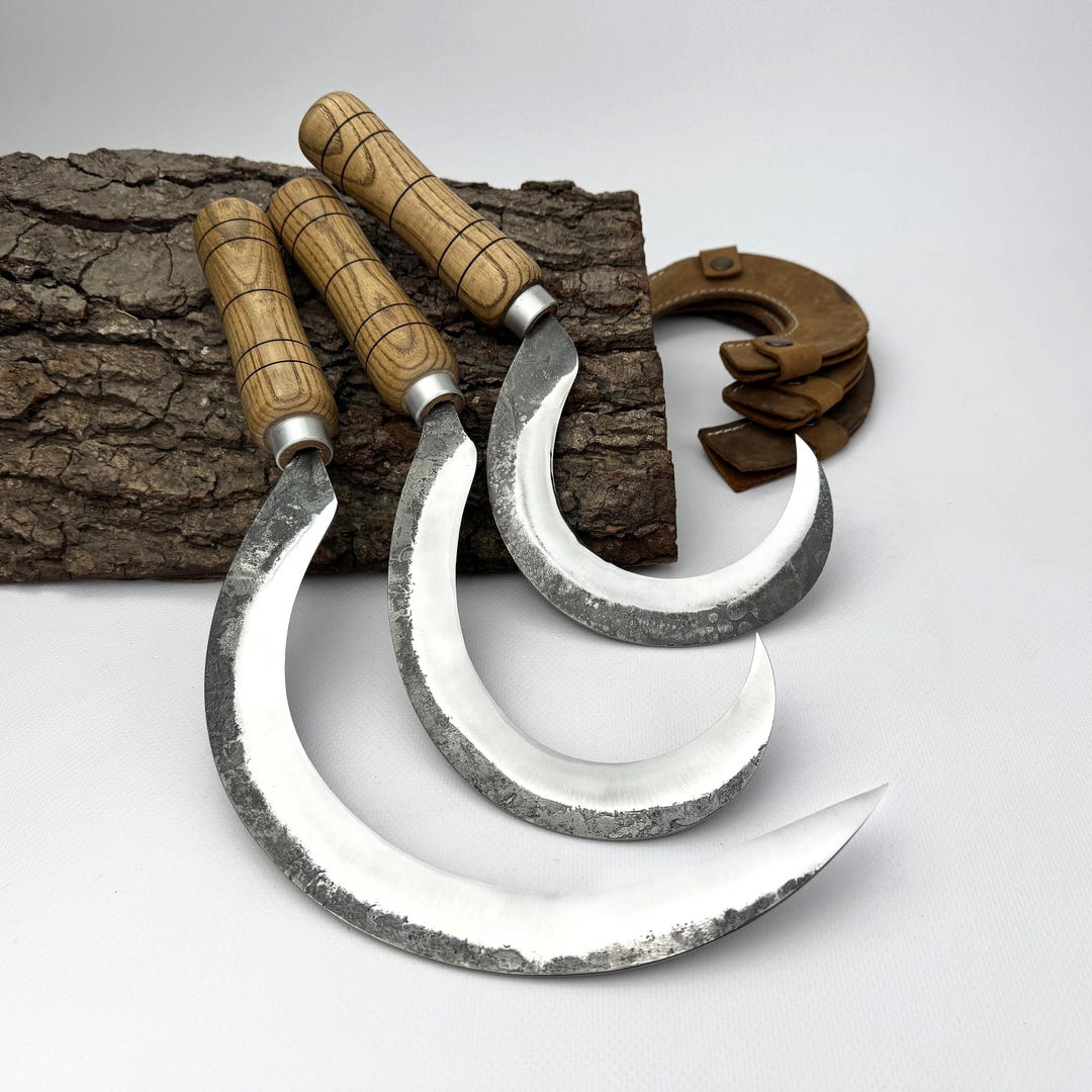 Hand-forged Garden Sickles – Carbon Steel Herb and Crop Harvesting ...