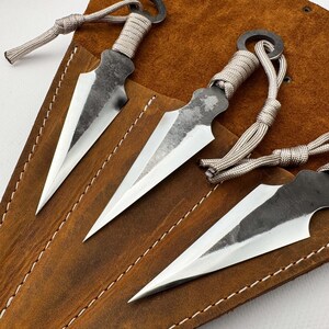 Hand-forged Throwing Knife Set 3-piece – Compact Carbon Steel Blades ...