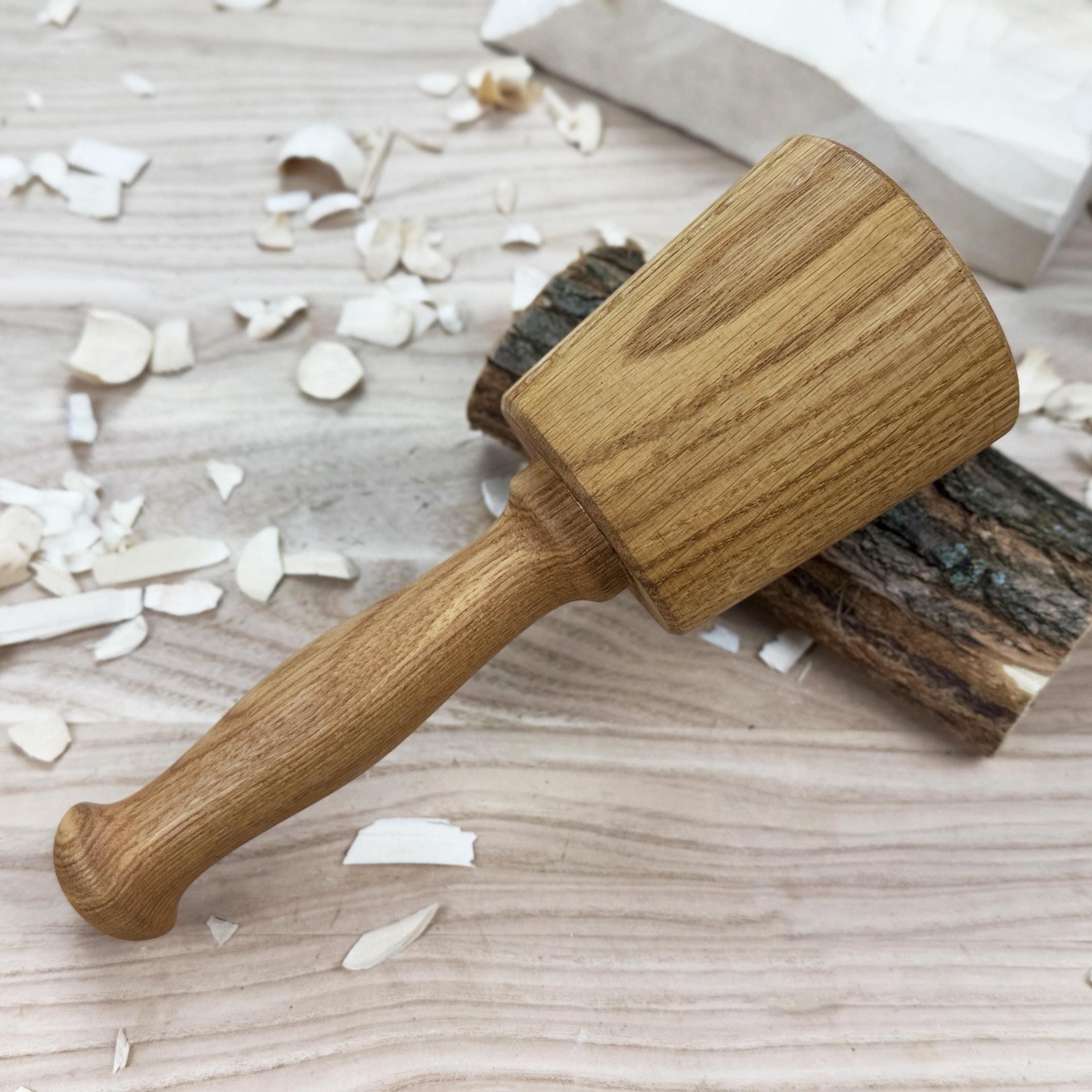 Handcrafted Wooden Mallet – Durable Ash Wood Carving Mallet for ...