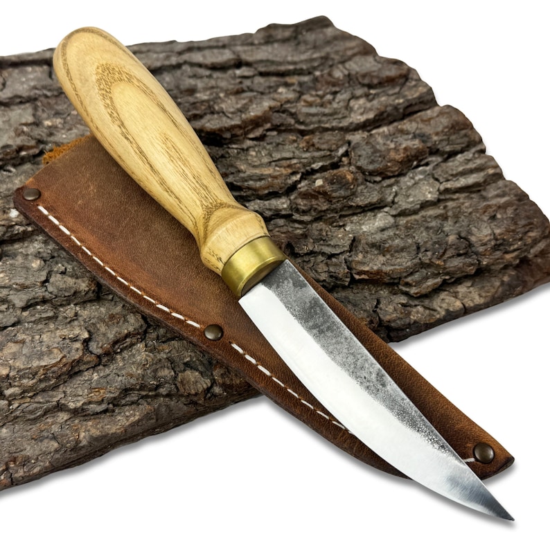 Hand-forged Sloyd Carving Knife – 52100 Carbon Steel Blade, Ash Handle ...