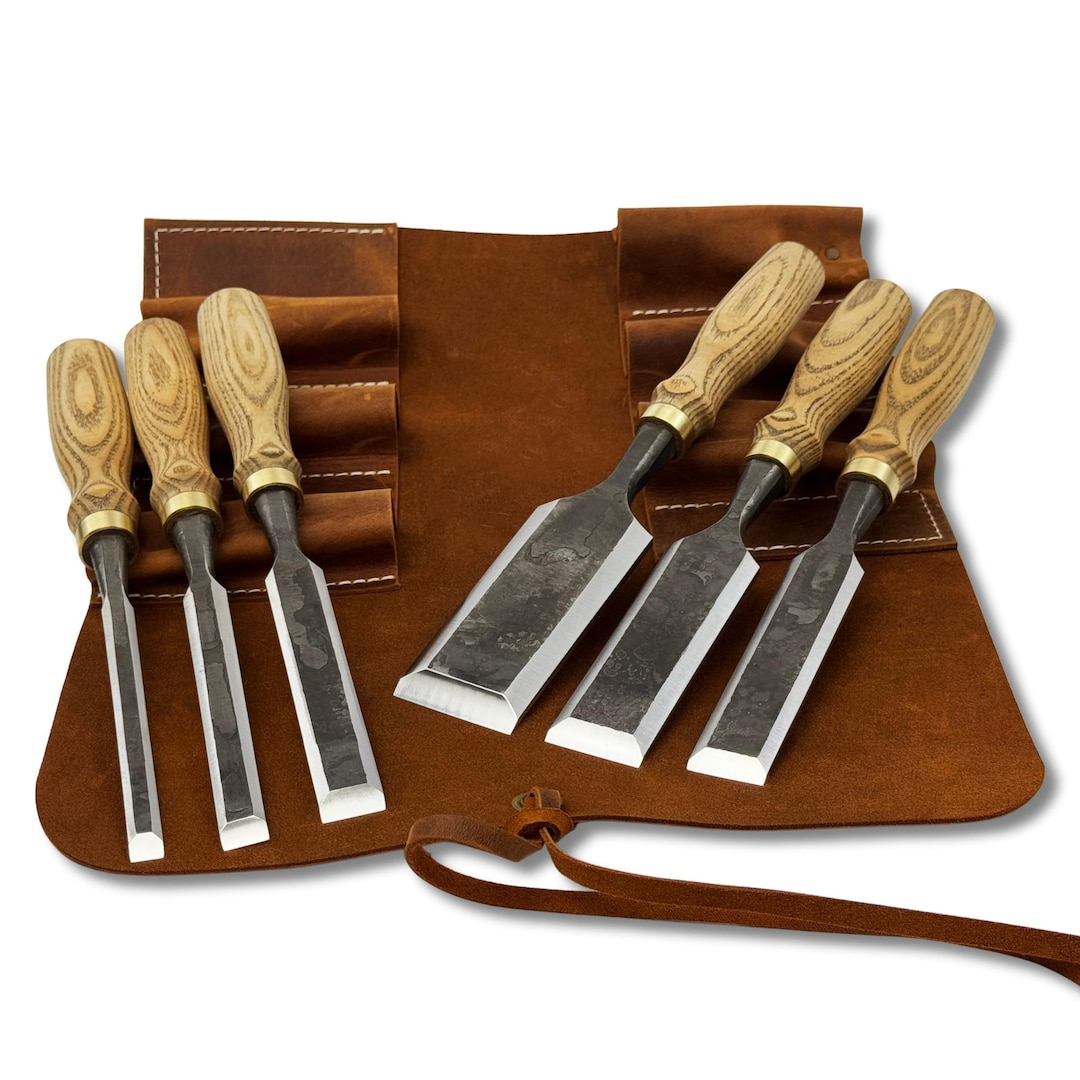 Hand-forged Wood Carving Chisels – 52100 Carbon Steel Blades, Ergonomic ...
