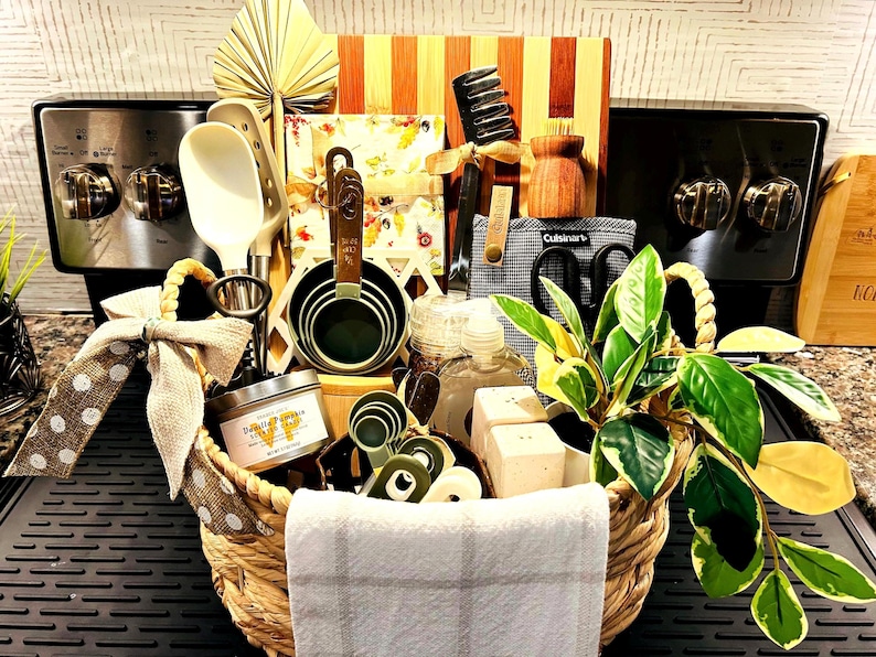 Kitchen Essentials Basket: Housewarming Gift, Basic Cooking Utensils ...