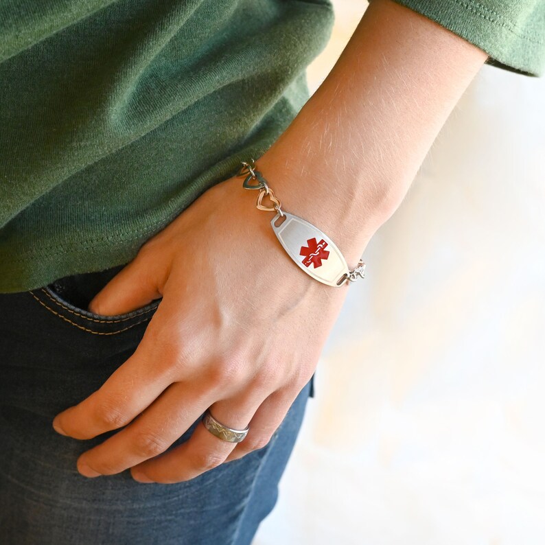 Personalized Medical ID Bracelet for Women With Free Engraving 316L ...