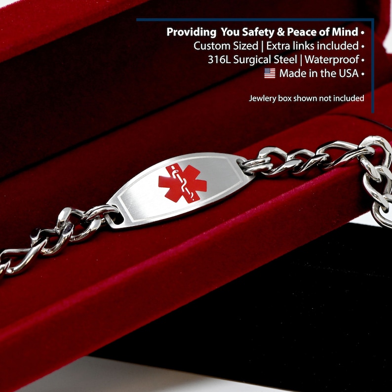 Custom Medical bracelets for Men with Free Engraving 316L | Etsy