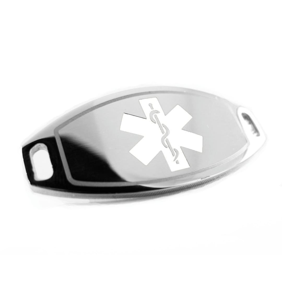 Medical ID Plate for Beaded Bracelets, White, ENGRAVED FREE - I1c - Etsy
