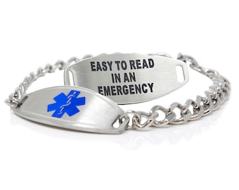 Personalized Medical Alert Bracelet With Free Engraving 316L | Etsy
