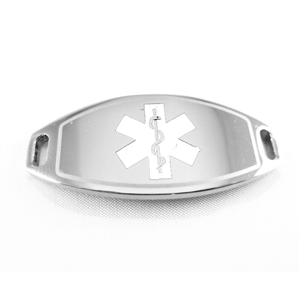 Medical ID Plate for Beaded Bracelets, White, ENGRAVED FREE - I1c - Etsy