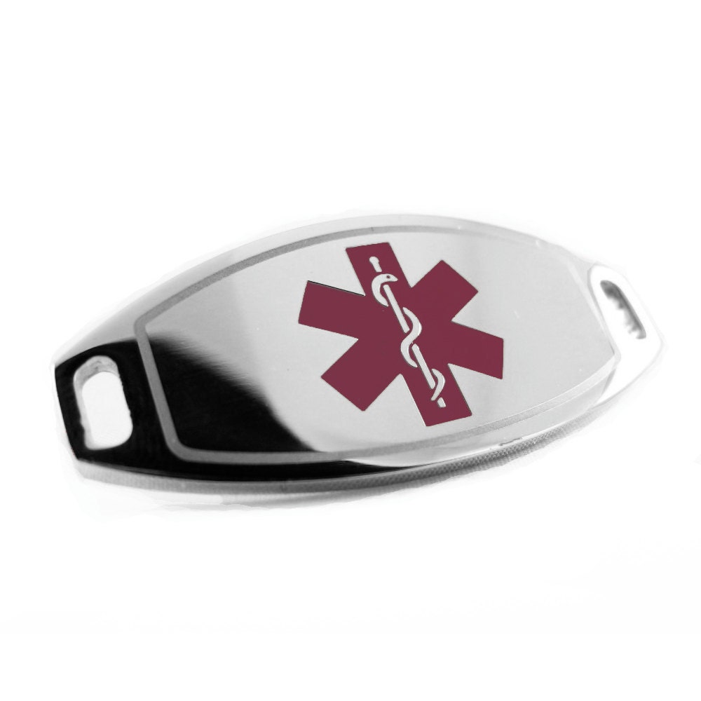 Purple Medical ID Plaque for Beaded Bracelets ENGRAVED FREE | Etsy