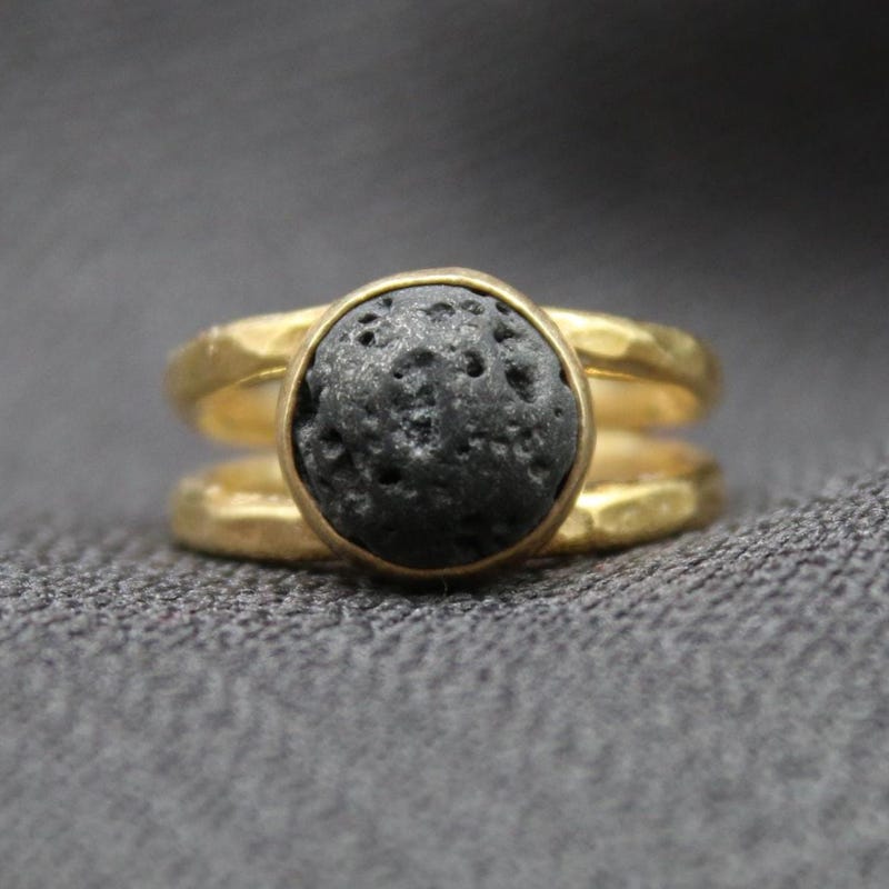 Lava Stone Signet Ring - Etsy