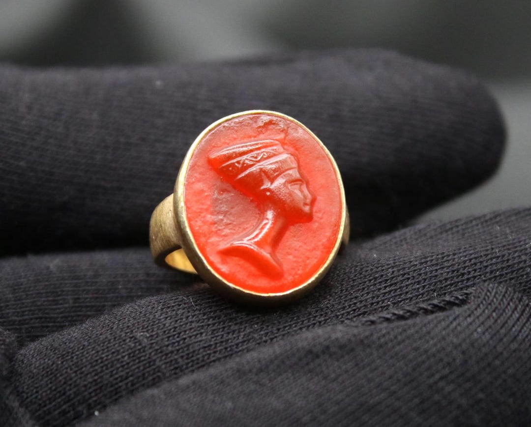 Handmade Nefertiti Ring : Intaglio Glass 925 Sterling Silver - Etsy