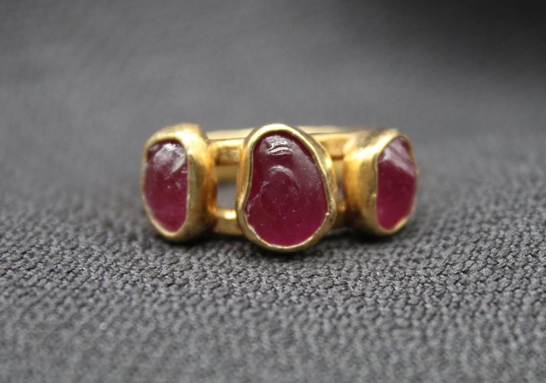 Raw Ruby Ring in 925 Solid Sterling Silver Handmade Vintage-style ...