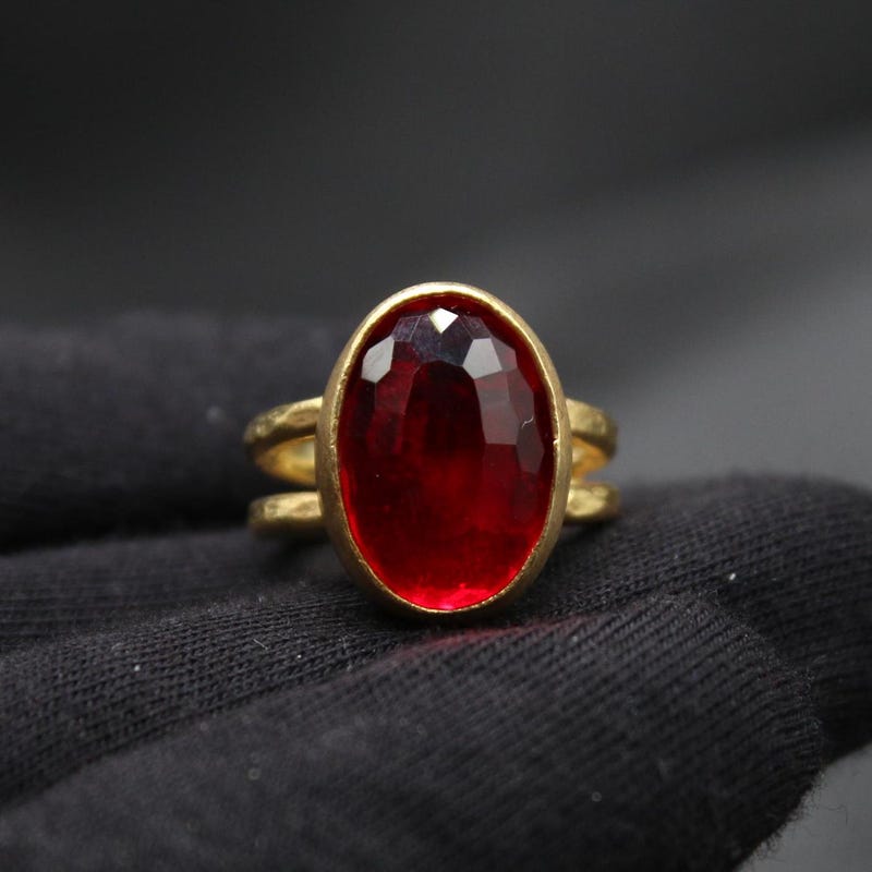 Red Stone Ring - Etsy