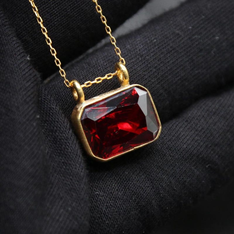 Red Ruby Necklace - Etsy